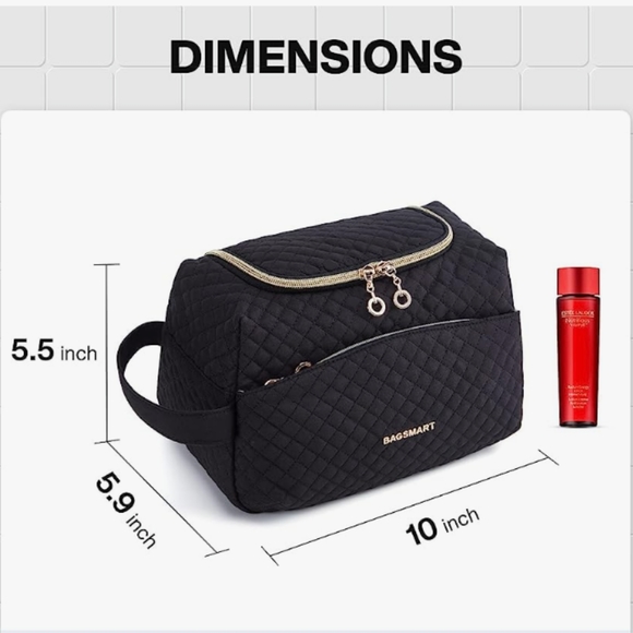 BAGSMART | Bags | Bagsmart Black Quilted Makeup Bag | Poshmark